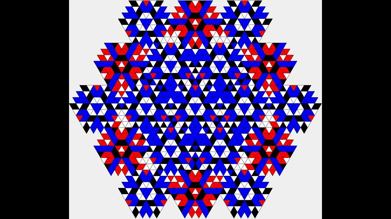 Sum of Neighbours Cellular Automaton, Modulo 7, Grid of Triangles - YouTube