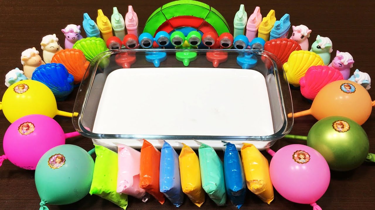 Mixing Clay and Glitter into GLOSSY Slime !!! Satisfying Slime Videos ...