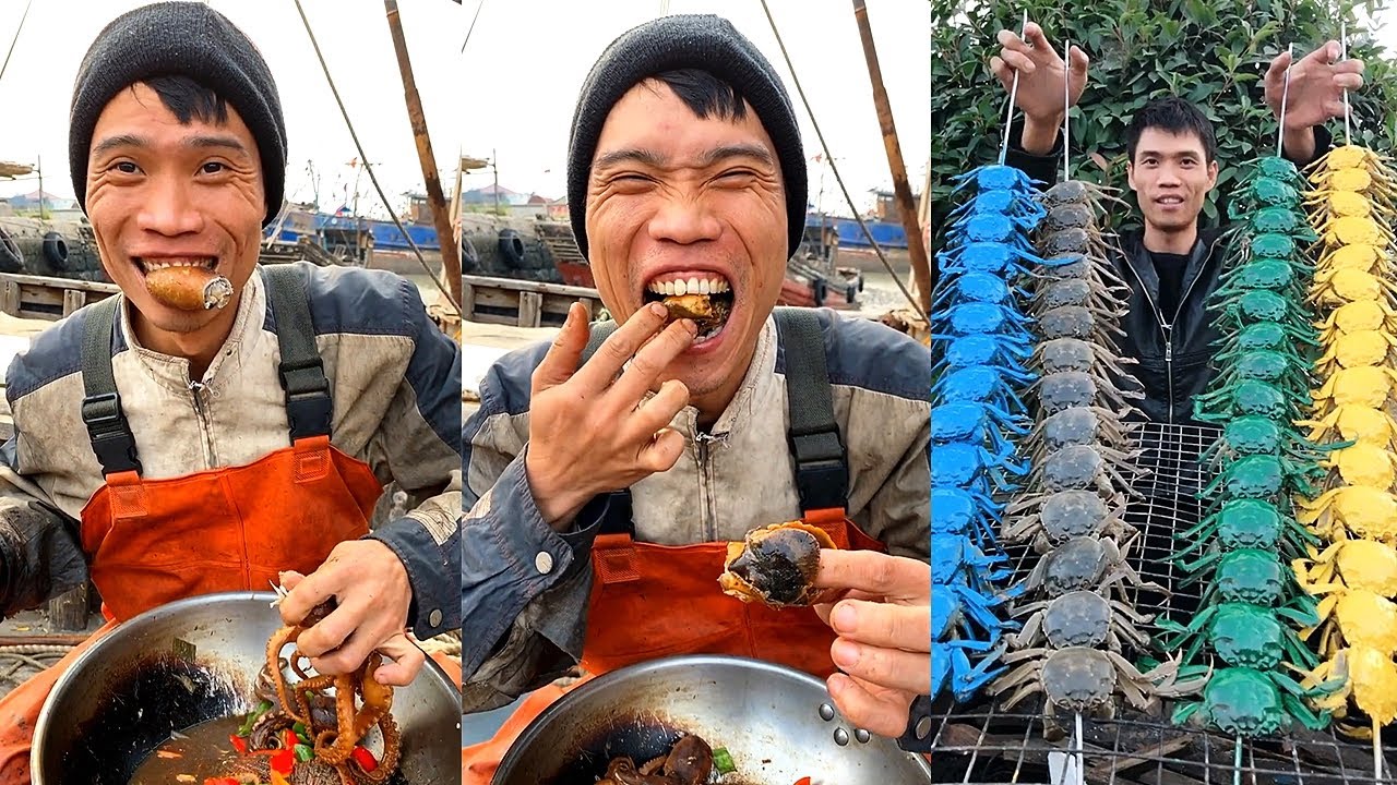 Fishermen Mukbang | chinese seafood Eating show Octopus,eat emoticons # ...