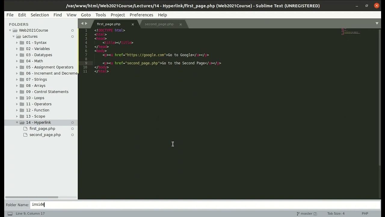 47 PHP Web Development 46 Hyperlink - YouTube