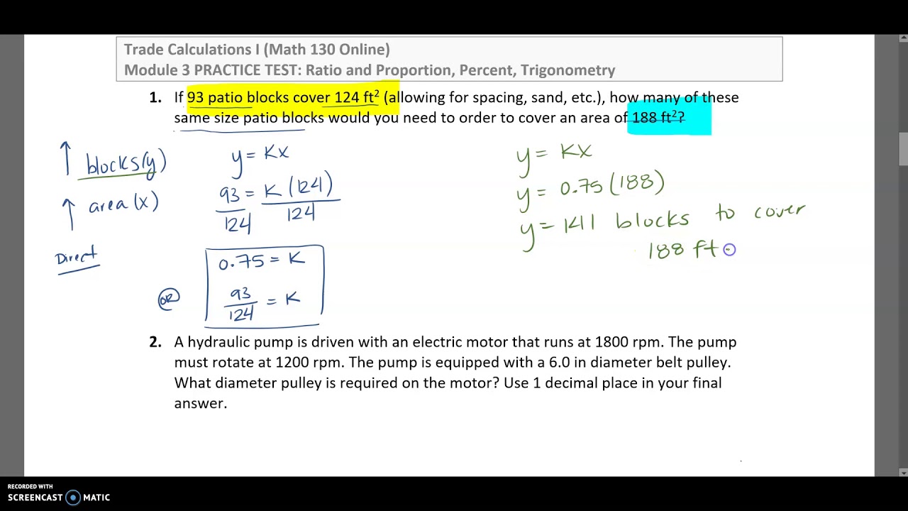 Math130 Module 3 Practice Test p2 SOLUTIONS - YouTube