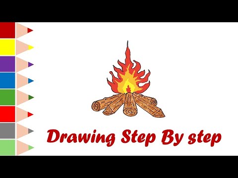 Cara menggambar Api Unggun | Tutorial menggambar Api Unggun - YouTube