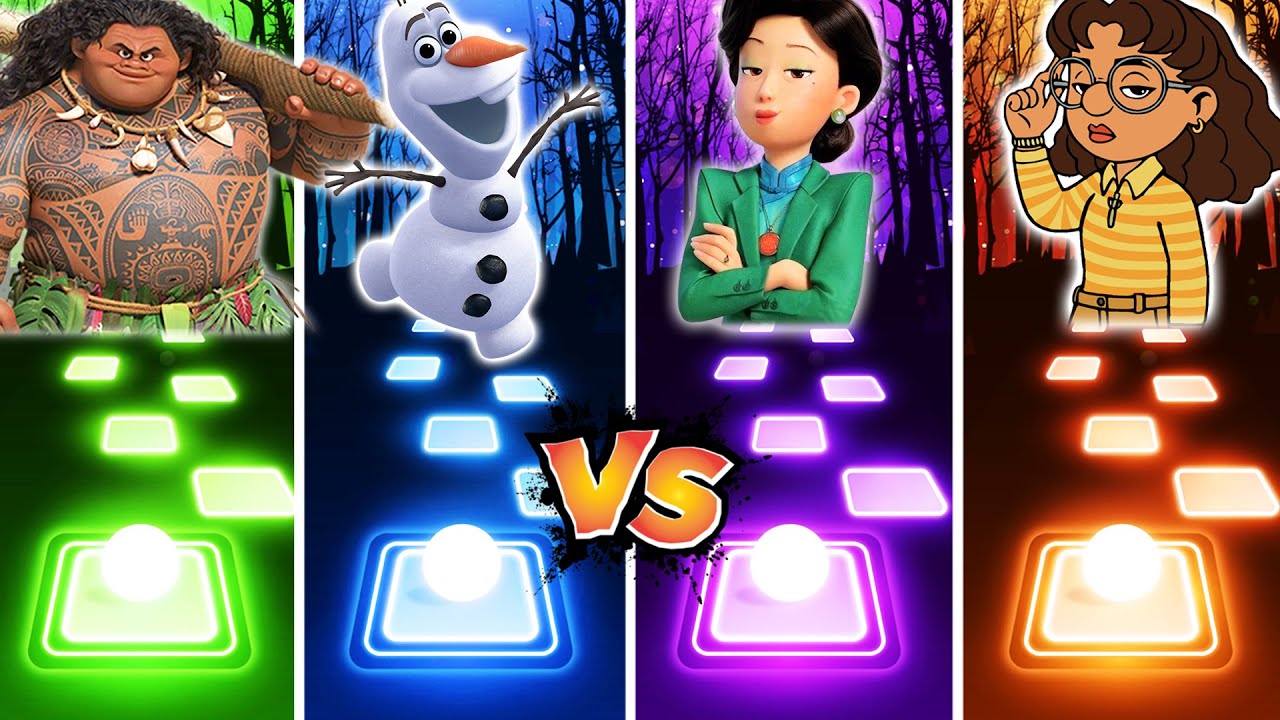 Maui VS Olaf VS Ming Lee VS Priya - Tiles Hop! You're Welcome | Turning ...