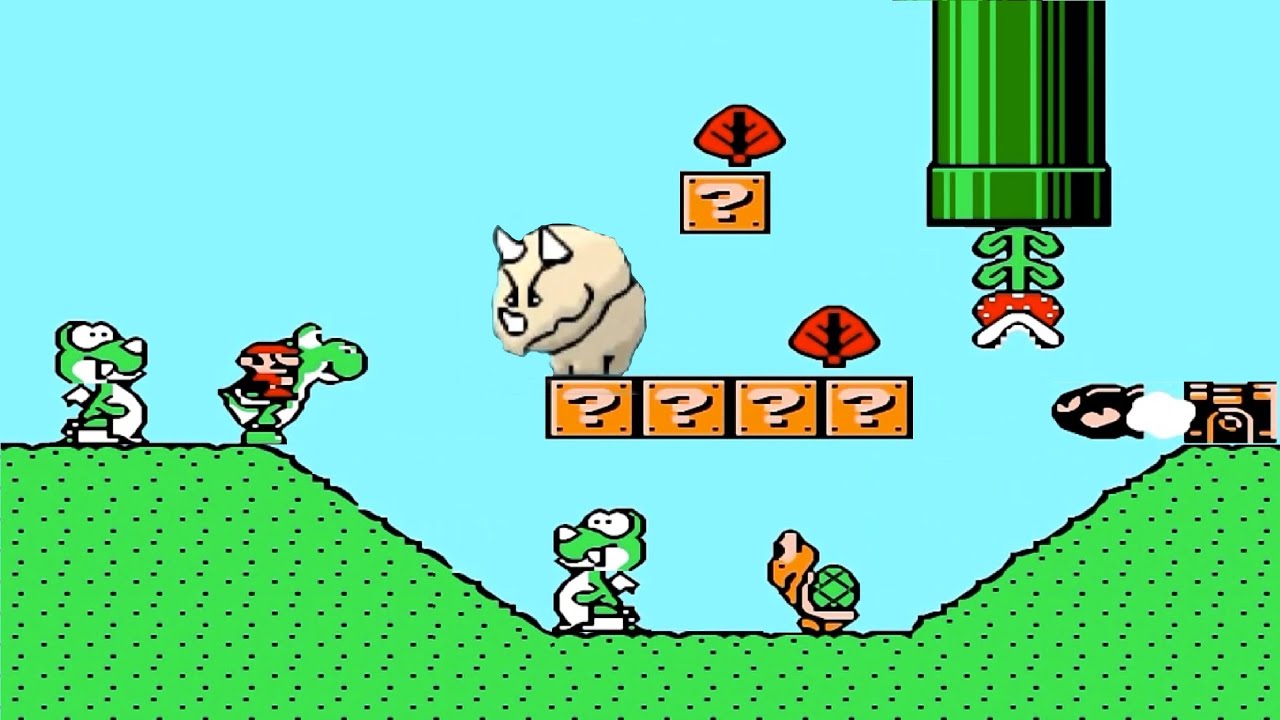 Super Mario Bros HD: Best Mario Game: World 4: NEW Dinosaur Land - YouTube