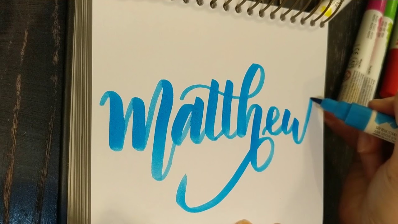 Matthew - modern calligraphy names - YouTube