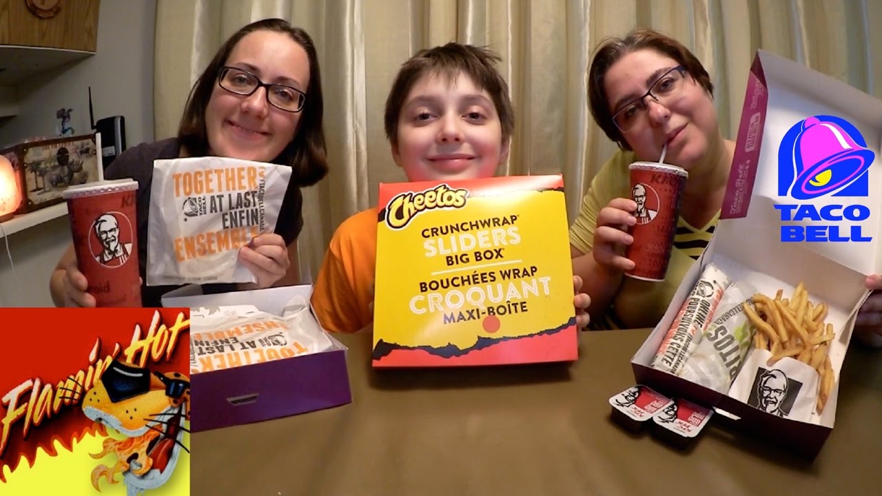 Cheetos Crunchwrap Sliders Taco Bell Box | Gay Family Mukbang (먹방 ...