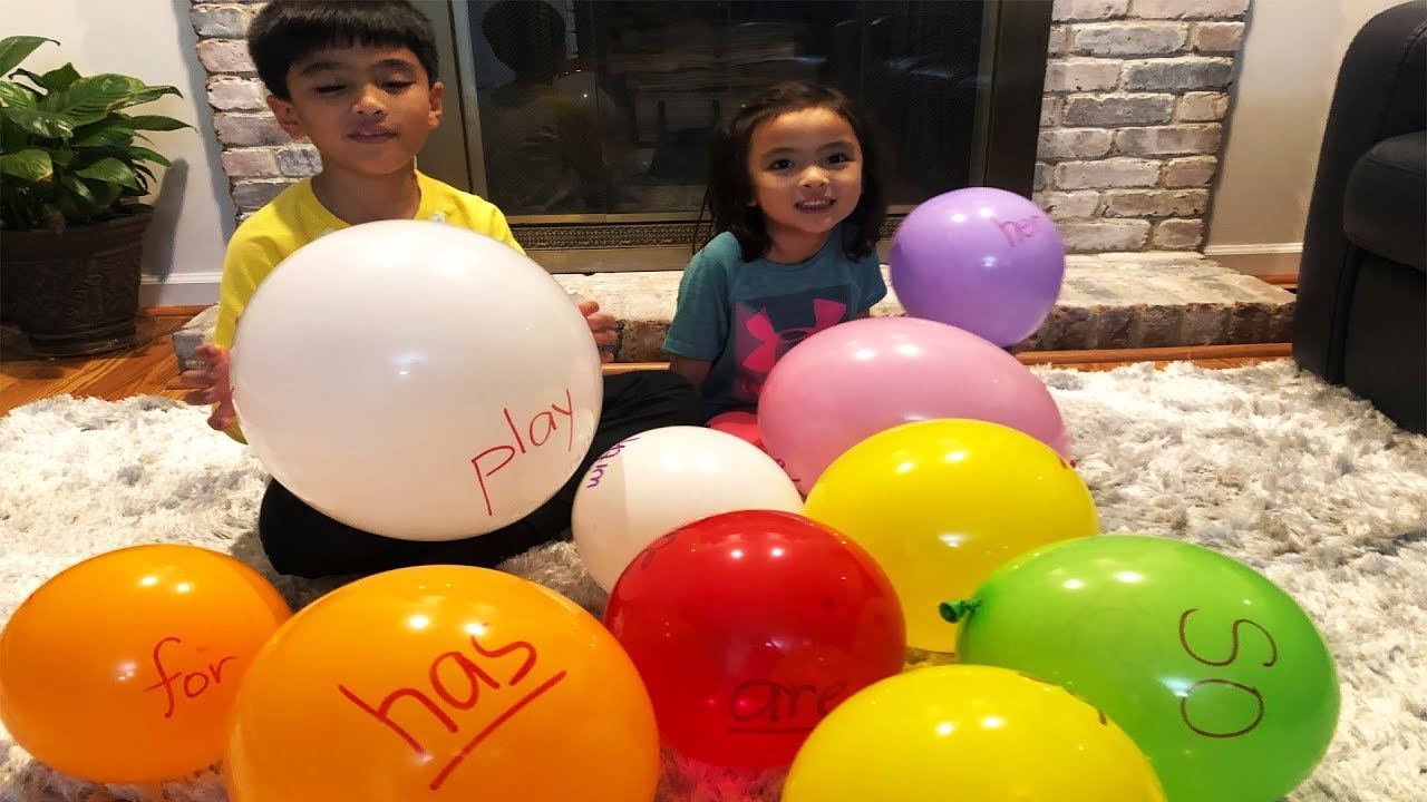 ABC Song | Balloon popping show learning sight words - YouTube