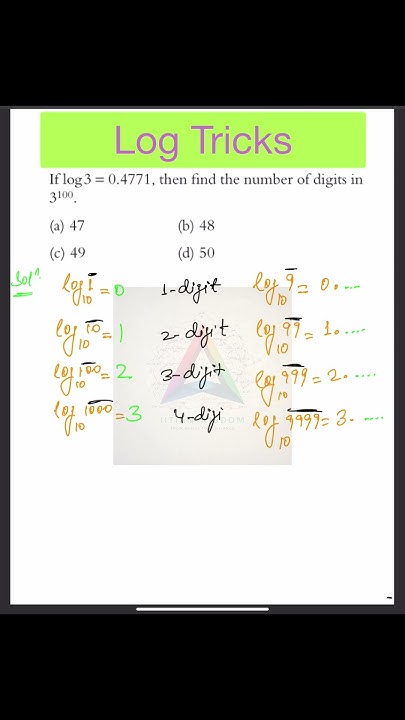 Number of digits in exponential number using Logarithm #IITian Wisdom #maths #mathstricks #gk # ...