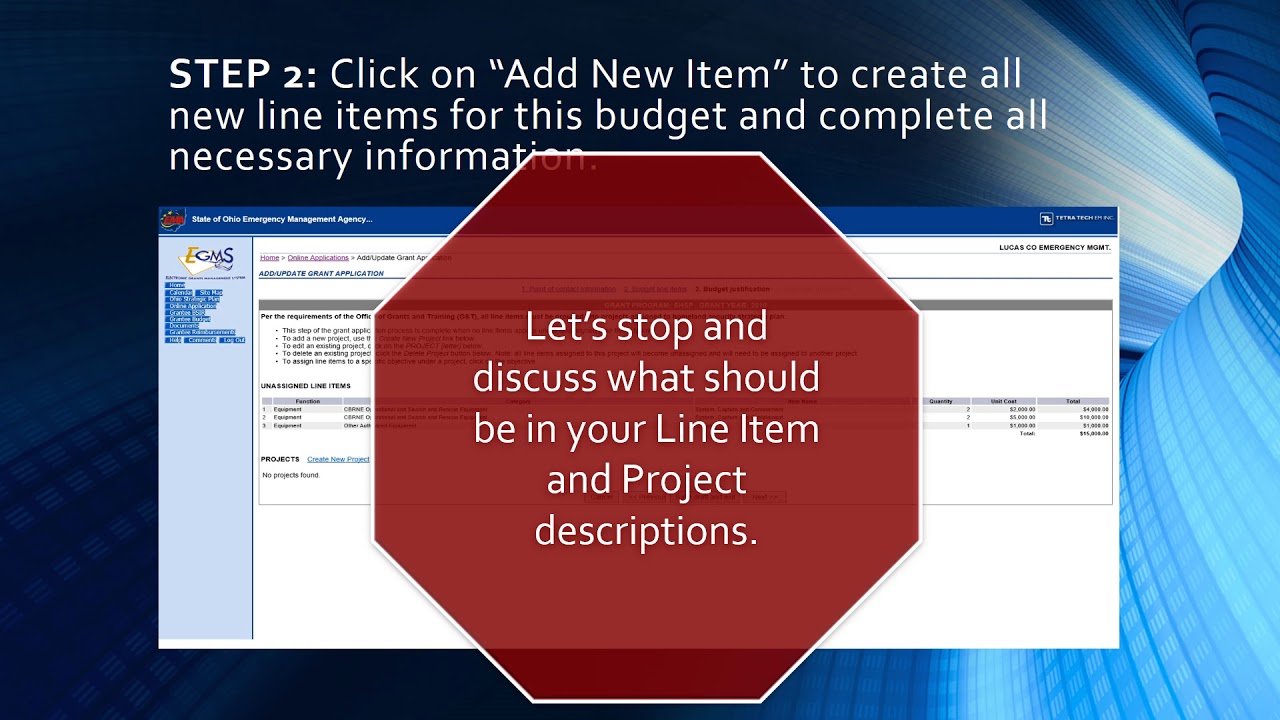 OHIO EMA's How to Submit a Grant Application in EGMS - YouTube