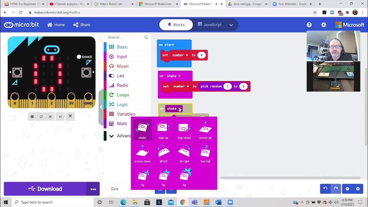 I created a Six sided dice with the MicroBit #microsoft #microbit # ...