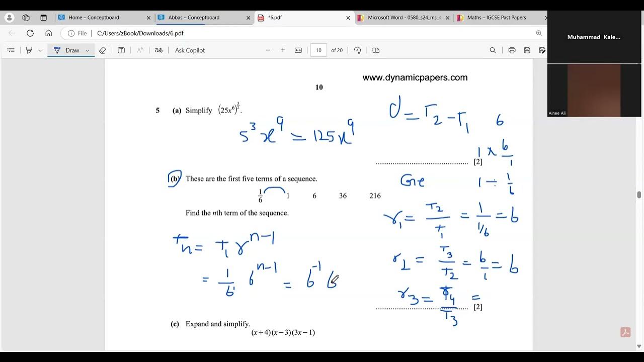 IGCSE Past paper 42 May/June 2024 Q5 - 6 - YouTube