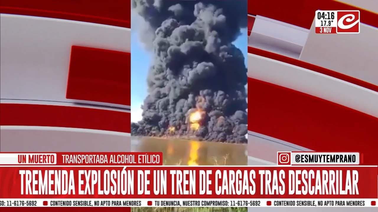 Impresionante explosión de tren que trasladaba alcohol etílico - YouTube