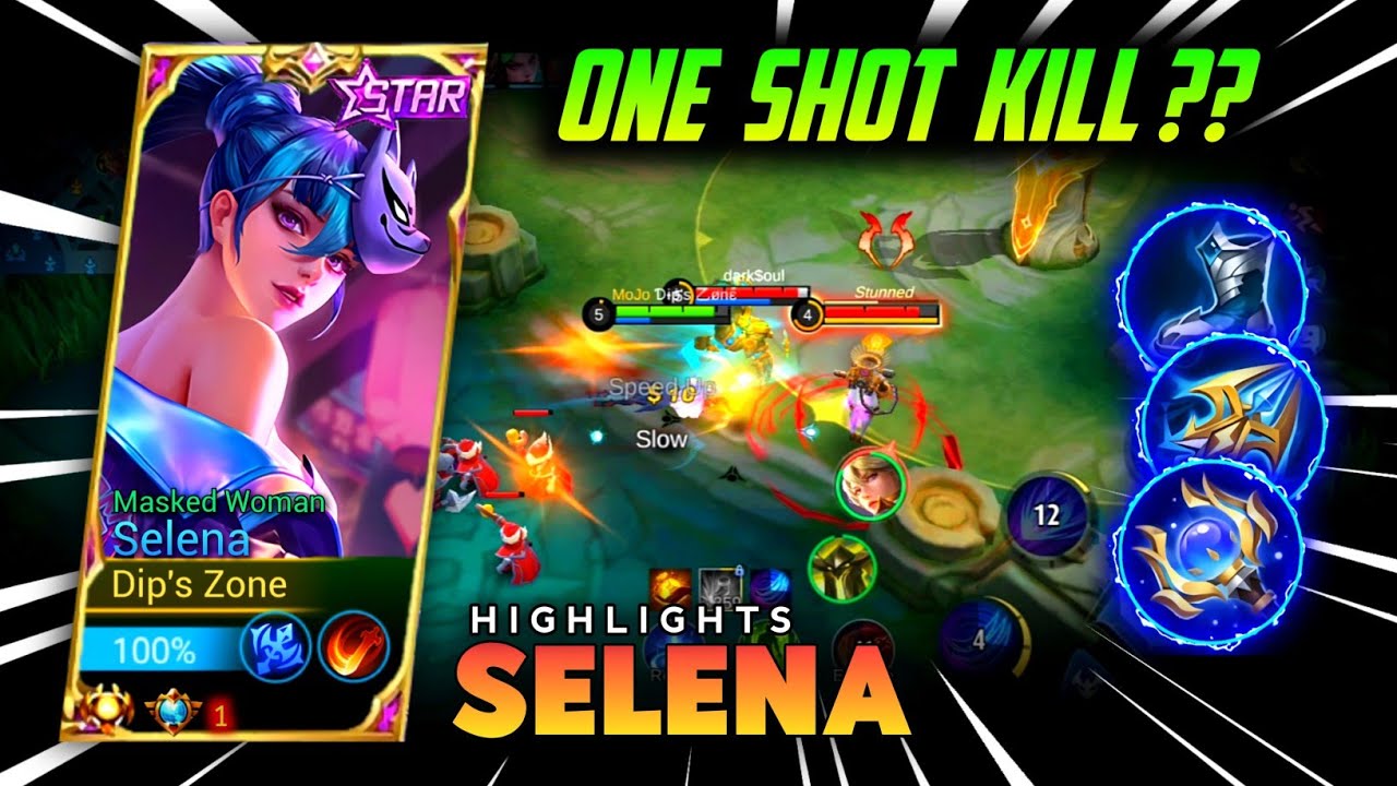 NEW SELENA ONE SHOT BUILD | BRUTAL DAMAGE AND EMBLEM| SELENA MLBB - YouTube