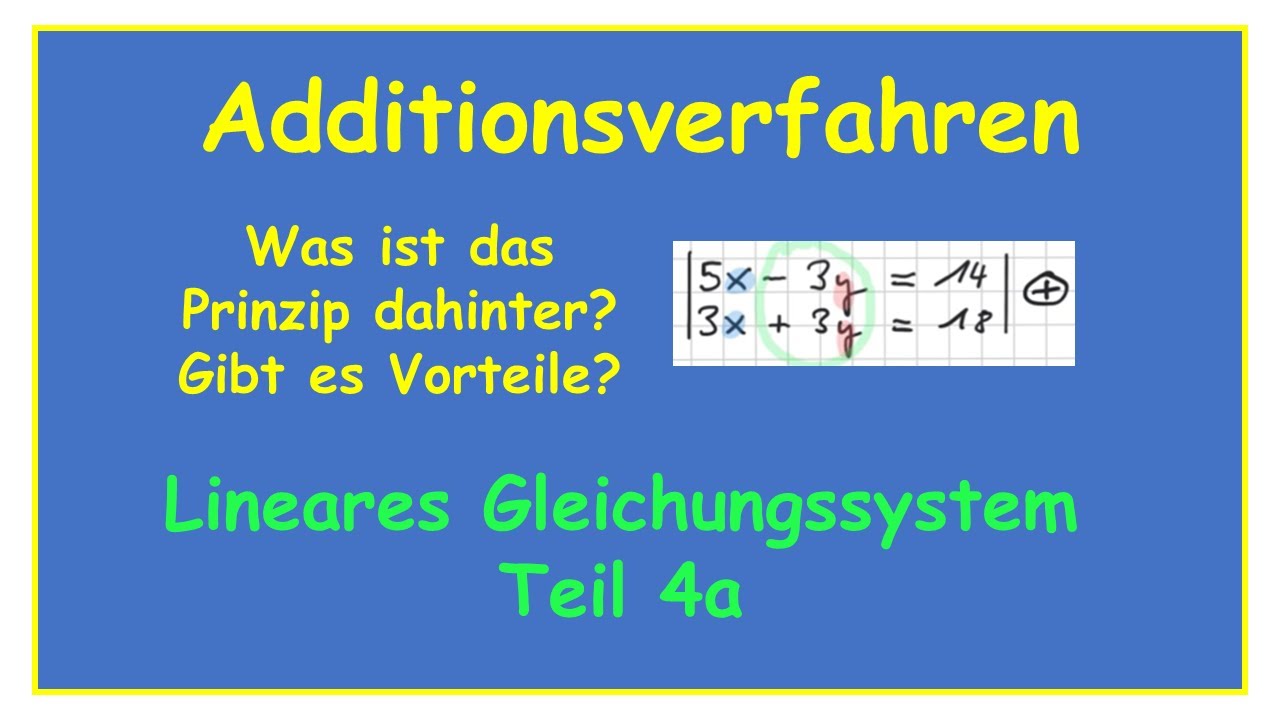 Additionsverfahren - was ist das Prinzip dahinter? - Lineares ...