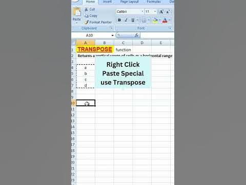 How to do vertical range of cells to horizontal range/Transpose/Tip of the day/Excel Tutorials ...