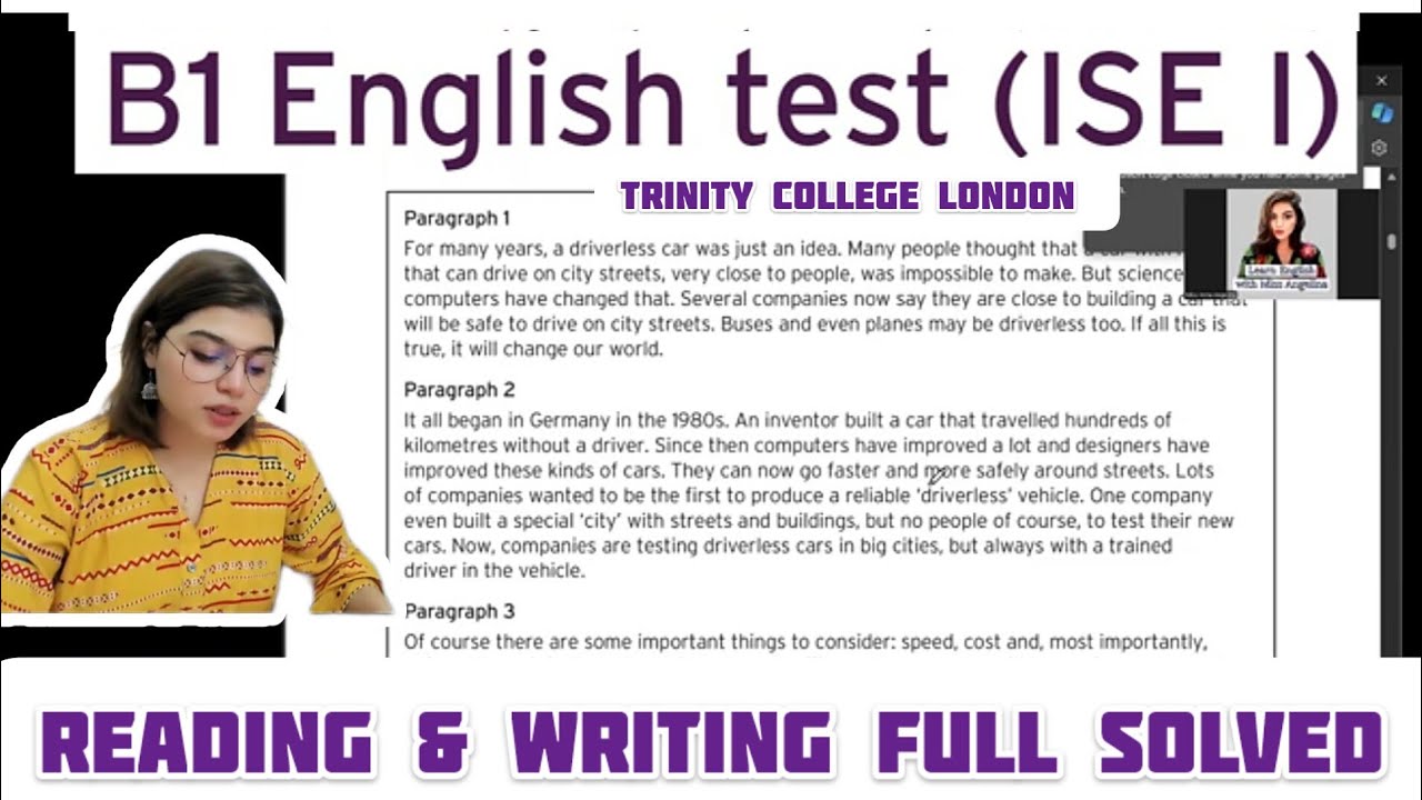 Full (B1) Reading & Writing Skilled Worker Visa || ISE 1 Trinity ...