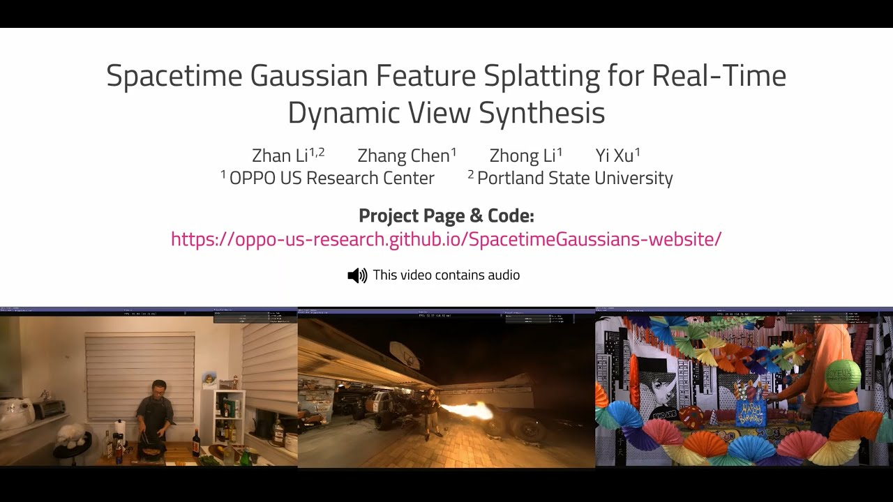 Spacetime Gaussian Feature Splatting For Real Time Dynamic View