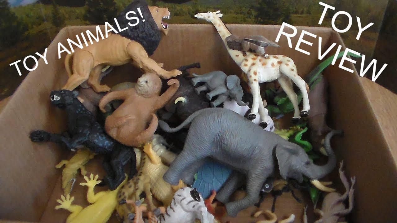 HUGE BOX OF TOY ANIMALS! Lion Gecko Elephant Ant Eater Panda AND MORE ...