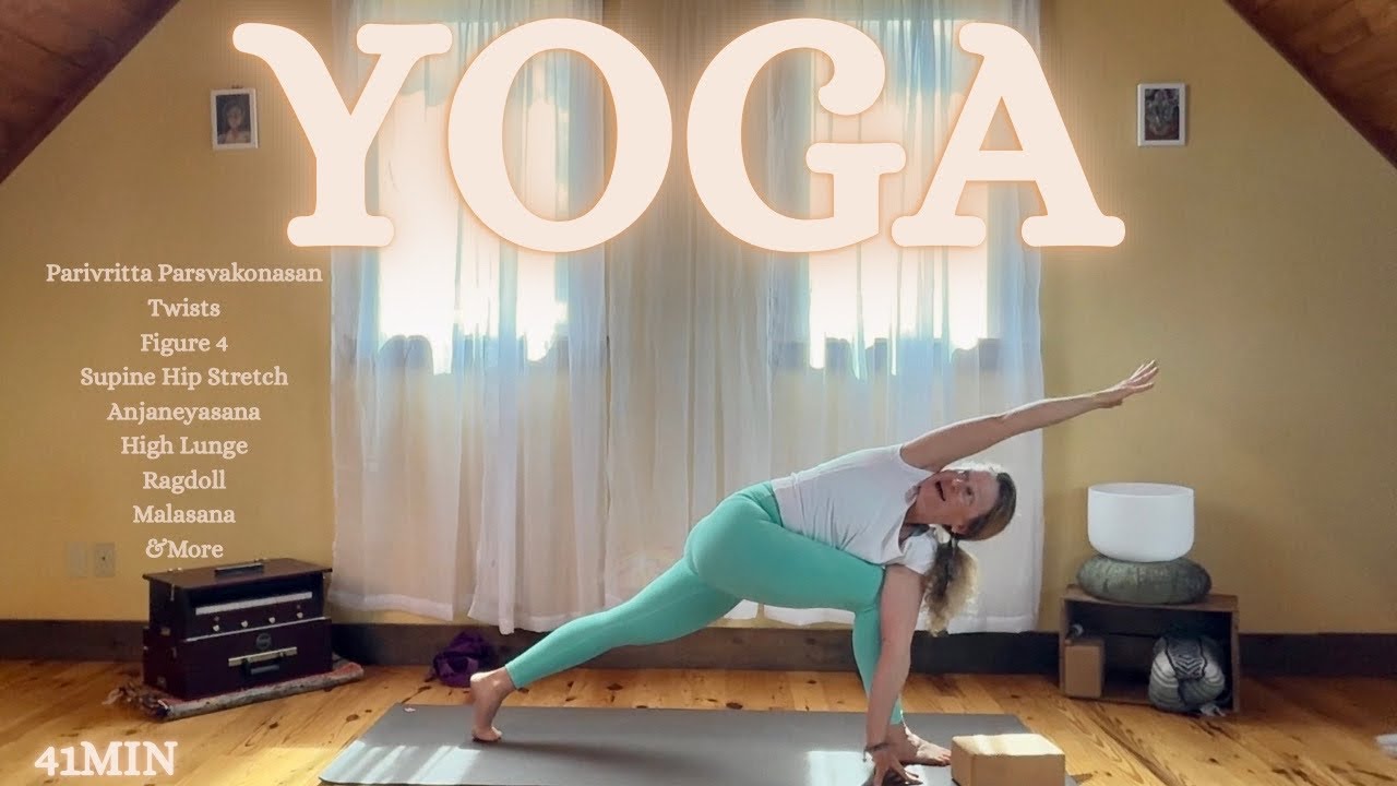 YOGA into Parivrtta Parsvakonasan Revolved Side Angle Grounding midline ...