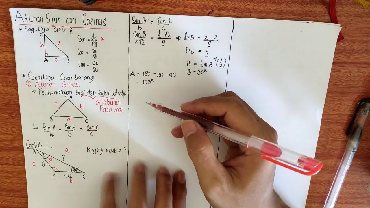 Aturan Sinus Dan Cosinus pada segitiga sembarang - YouTube