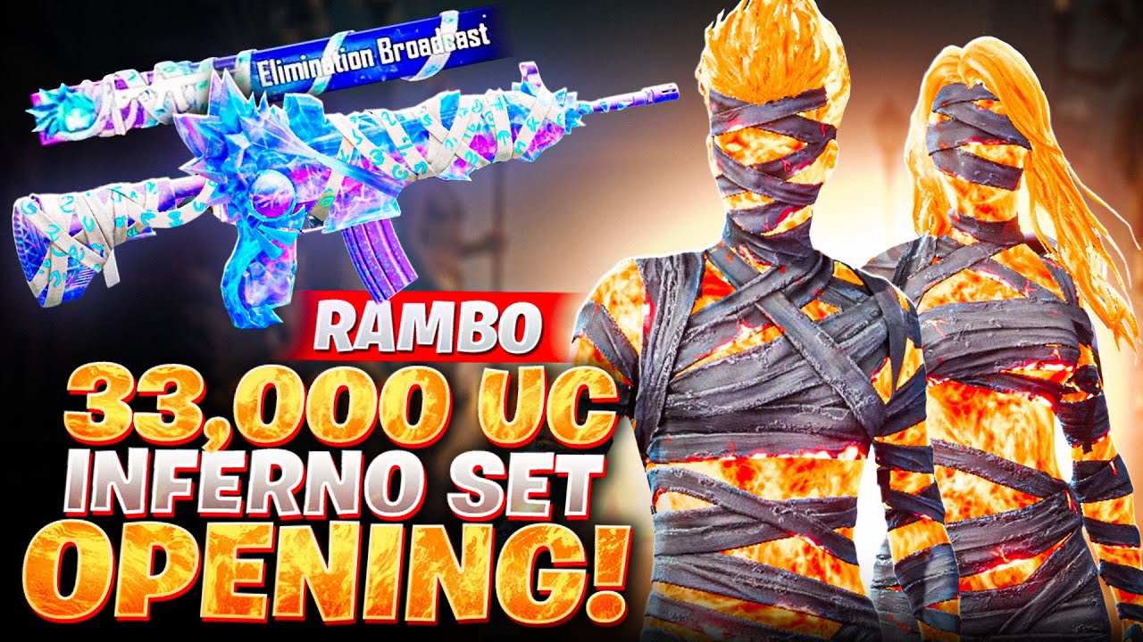 PUBG Mobile Inferno Fiend Set Lucky Crate 33,000 UC 😍🔥 || Rambo - YouTube