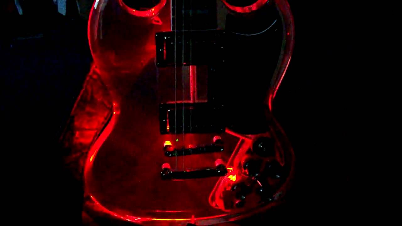 My Acrylic Clear SG Guitar Glowing with LED's - YouTube