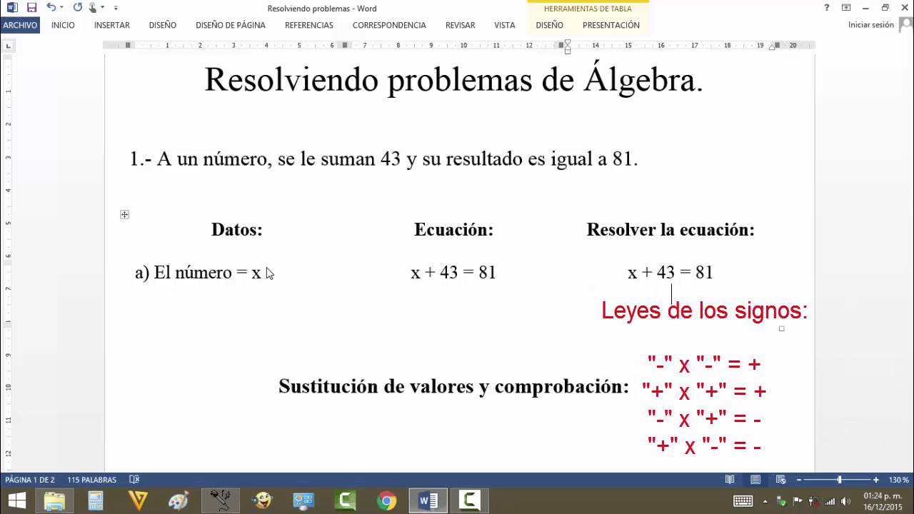 TEMAS de ÁLGEBRA: EJERCICIO #1 | ALGEBRA TOPICS: EXERCISE #1. - YouTube