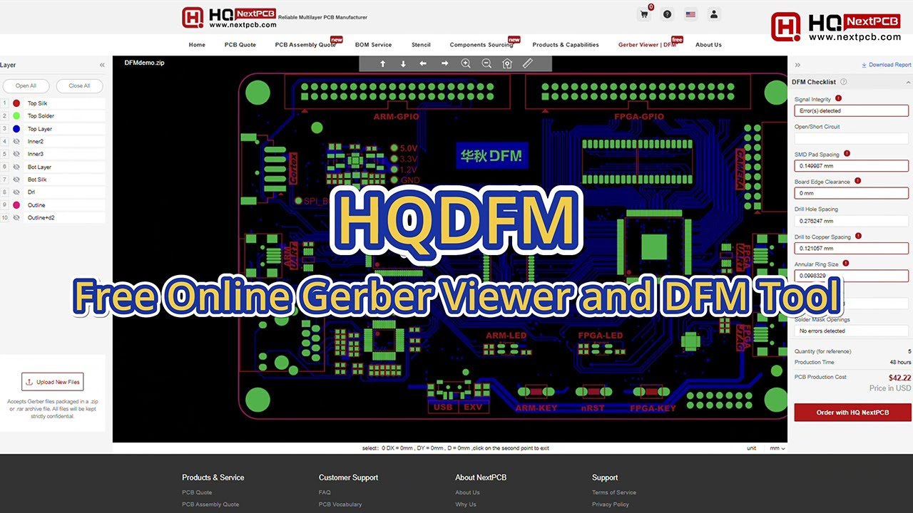 Powerful Free Online Gerber Viewer - HQDFM, With Free DFM Report # ...