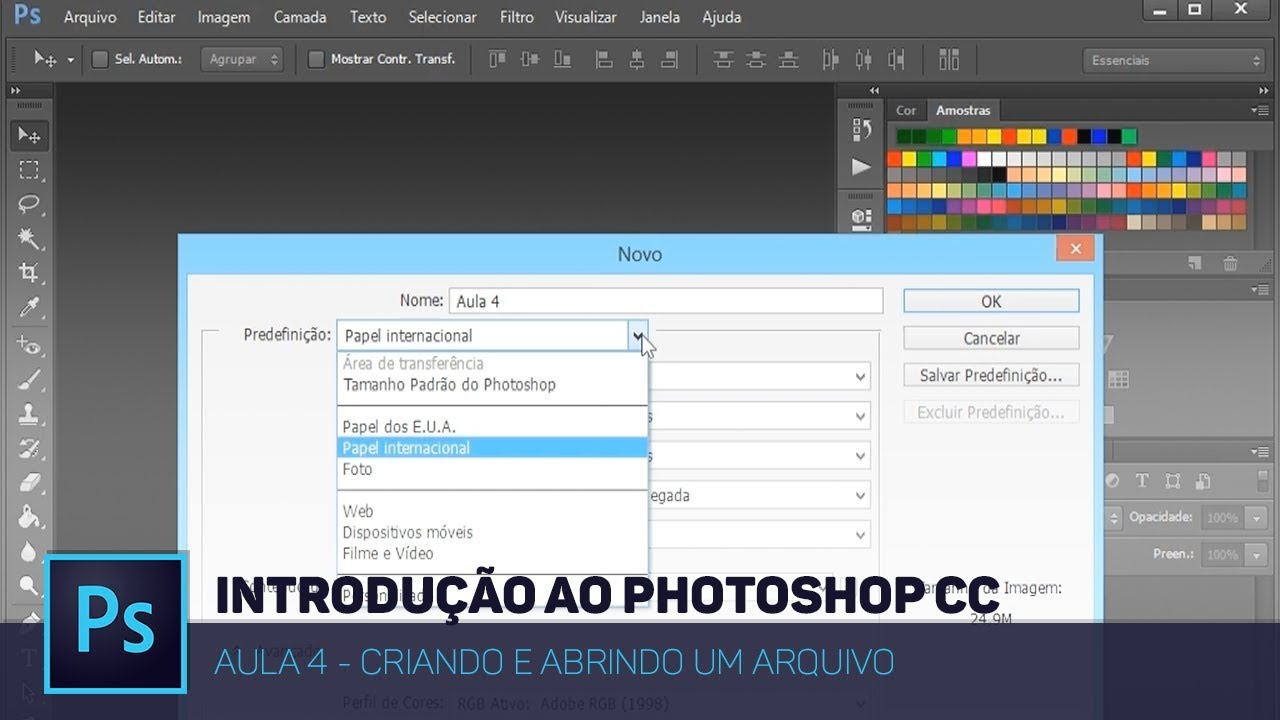 Criando E Abrindo Um Arquivo Curso Gratuito Introdução Ao Photoshop