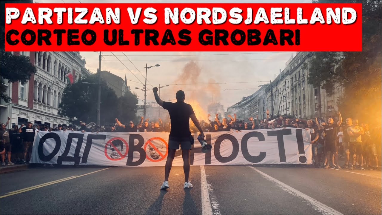 CORTEO Ultras Grobari | Partizan vs Nordsjaelland | 31-08-2023 - YouTube