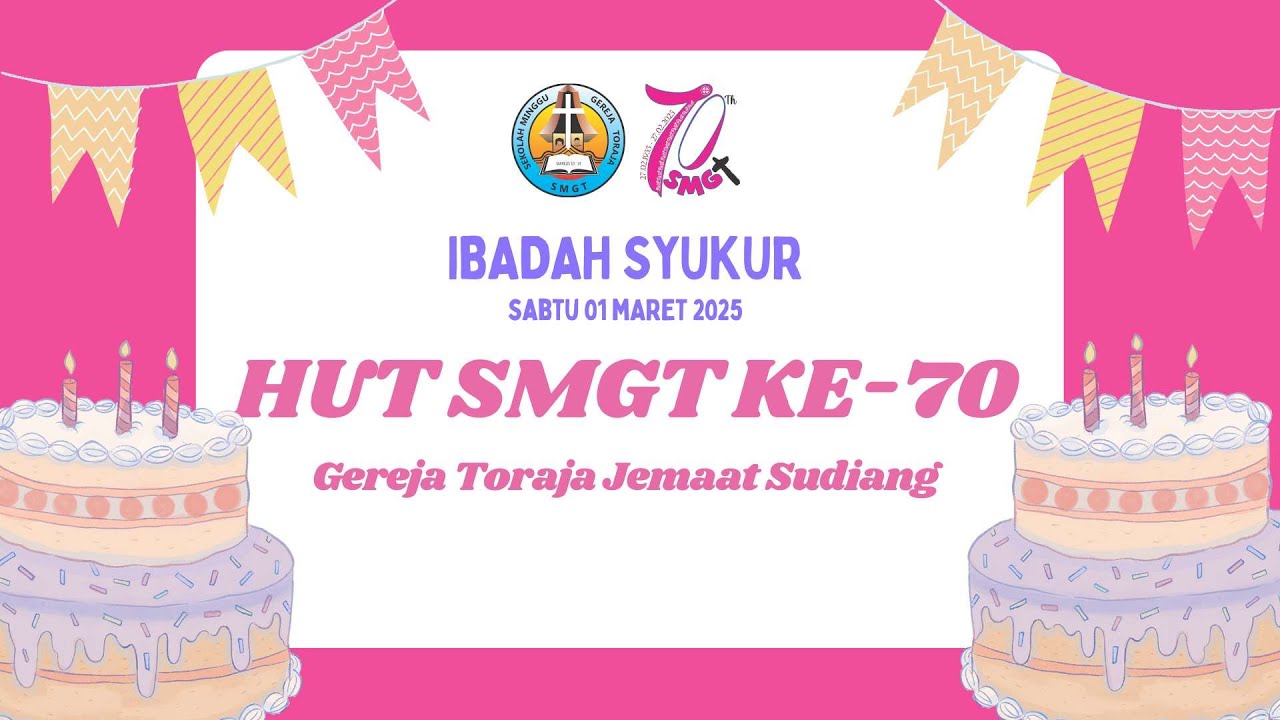 🔴[LIVE] IBADAH SYUKUR HUT SMGT KE - 70 | 01/03/2025 GEREJA TORAJA JEMAAT SUDIANG - YouTube