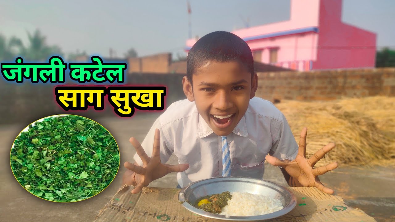 TODAY EATING KATEL SAG WITH RICE SCHOOL LIFE EATING SHOW JHARKHAND ...