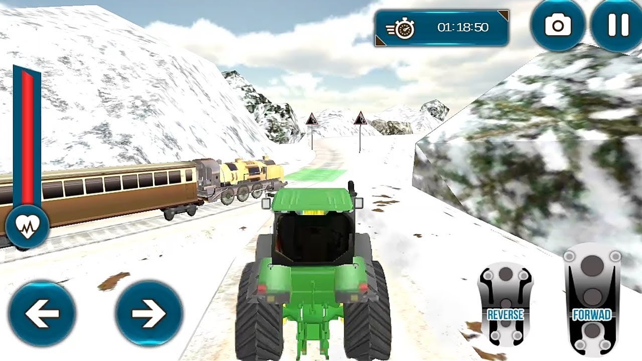 Tractor Pull Towing Train - Trainline Rail Rush Game || Tractor Trolley ...