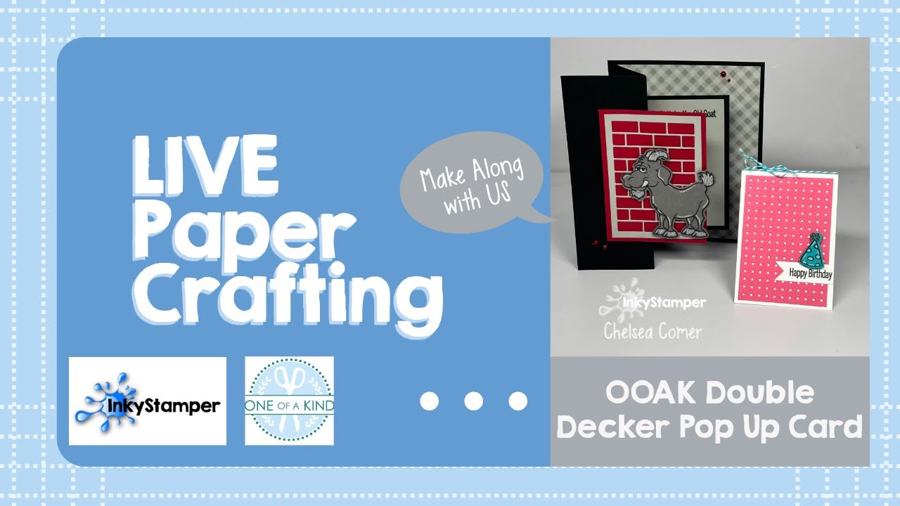 OOAK Double Decker Pop Up Card featuring InkyStamper and Goat - YouTube