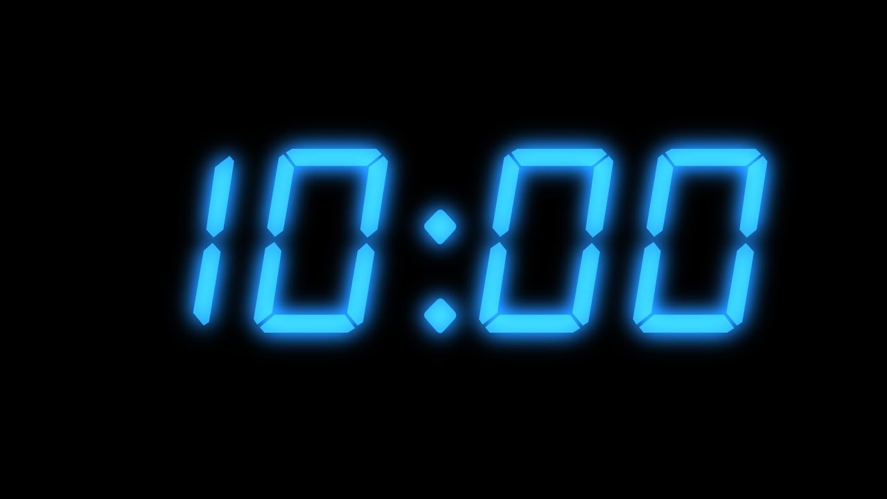10 Minute Blue Neon Countdown Timer (Electronic Beats) - YouTube
