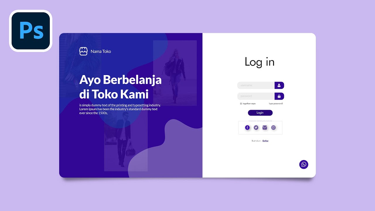Create a login form design in Photoshop | Photoshop Tutorial - YouTube
