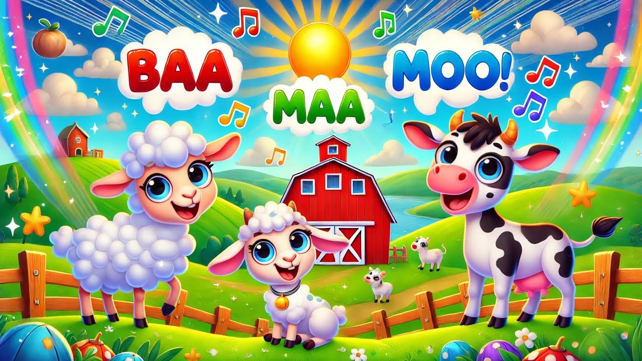 Baa, Maa, Moo! Fun Preschool Song for Kids | Learn Animal Sounds with ...