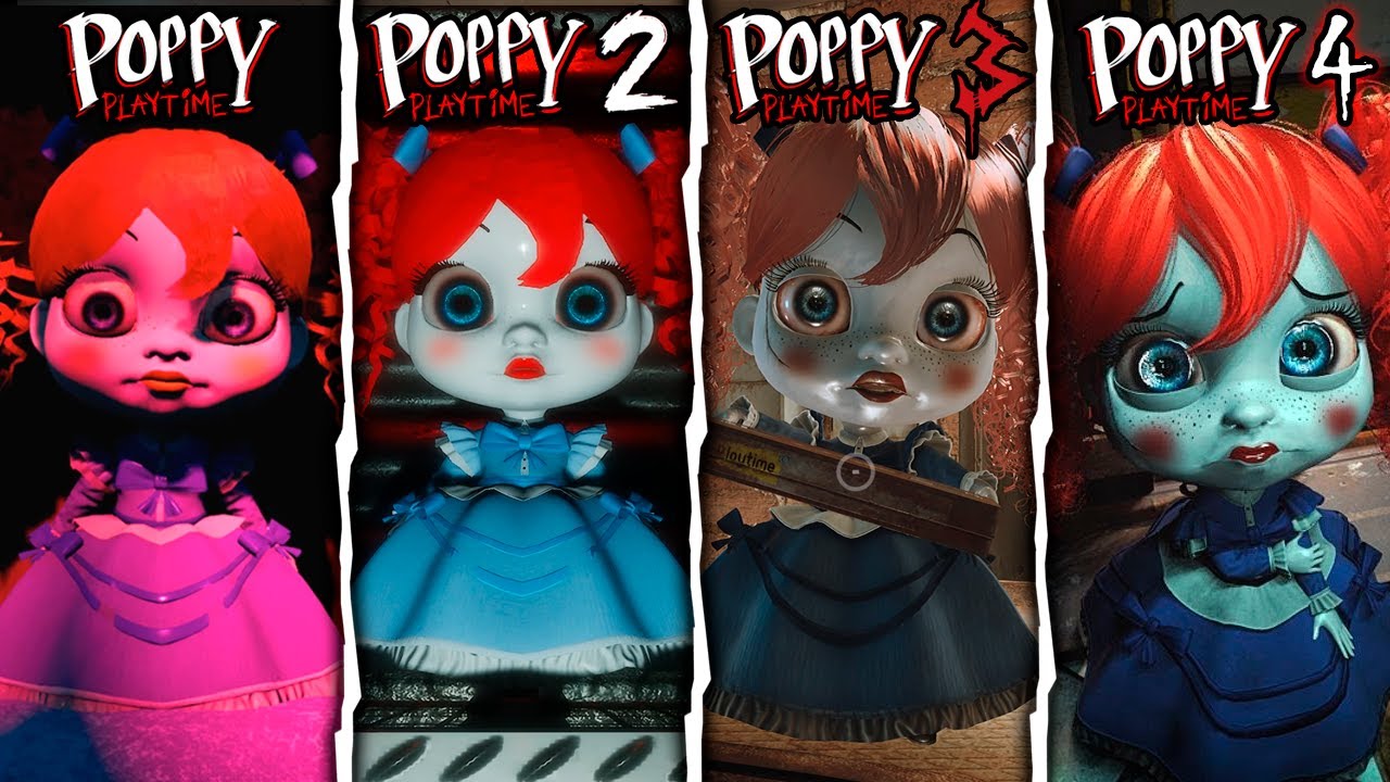 Poppy Playtime: Chapter 1, 2, 3, 4 - Poppy Evolution (Comparison) - YouTube