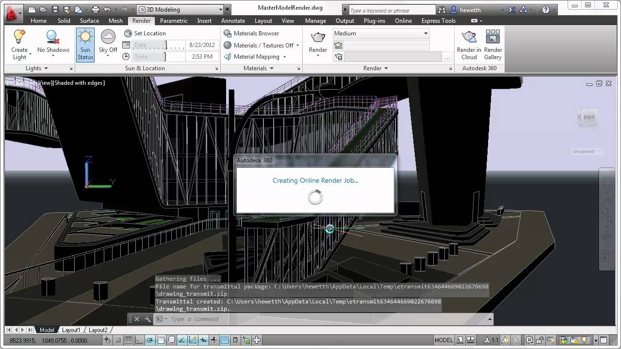 AutoCAD 2013: Autodesk 360 Render - U.S. CAD - YouTube