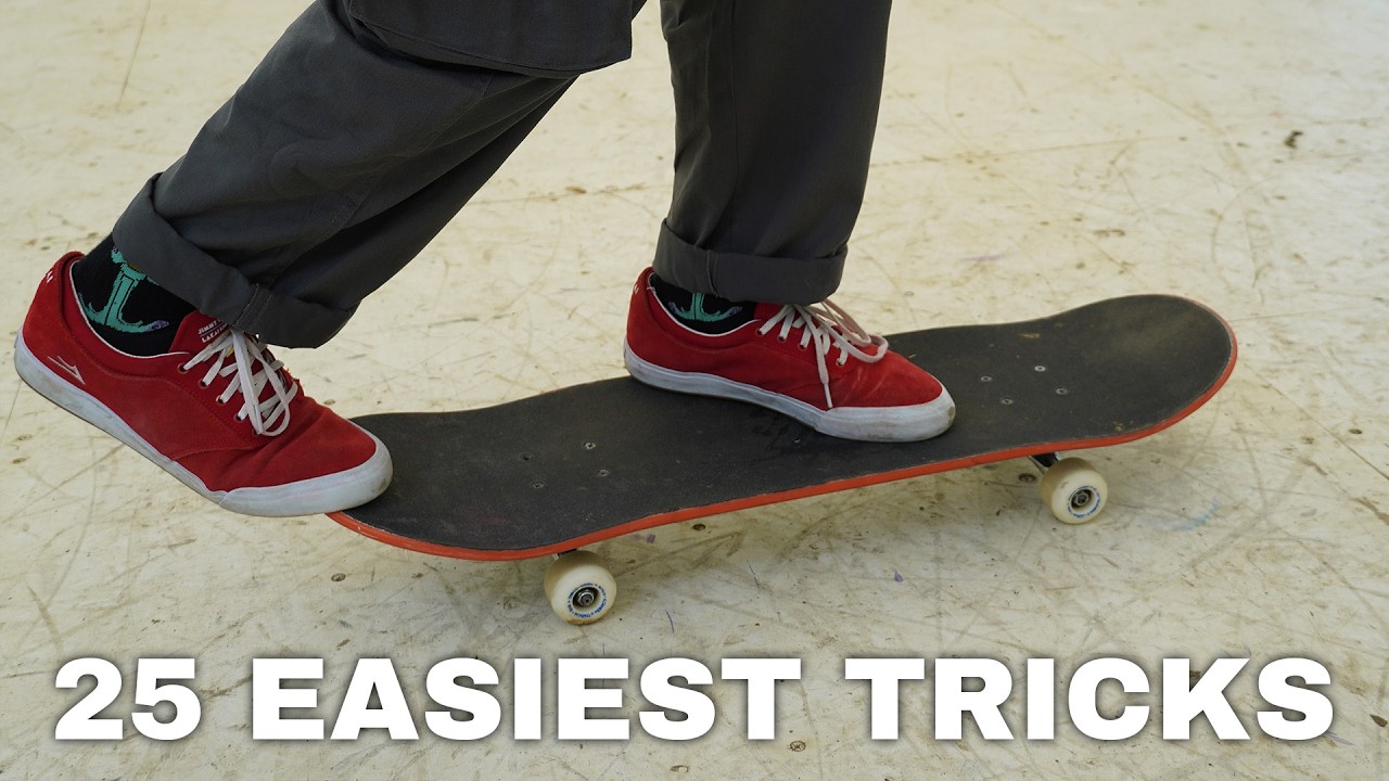 25 Ultra Easy Skateboarding Tricks you can Learn BEFORE Ollies - YouTube