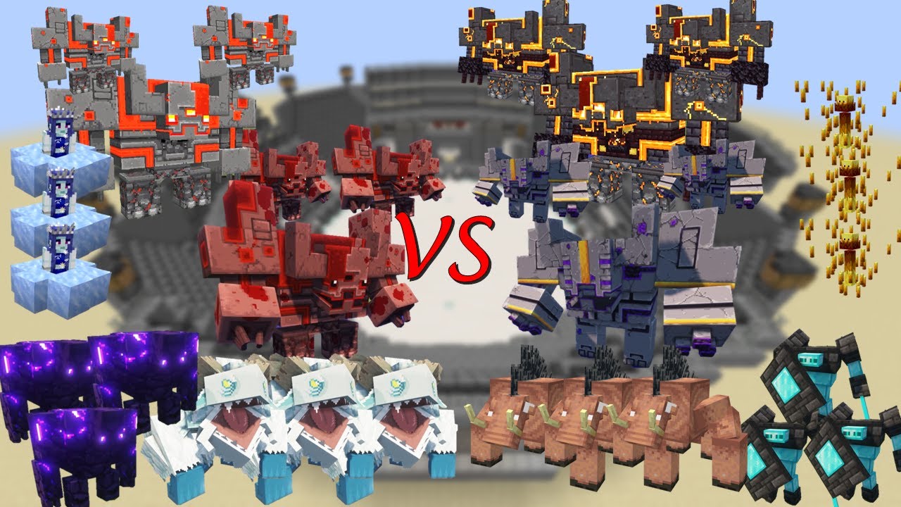 Minecraft Mobs 3vs3 Team Battle! Minecraft random mob battle! Part1 ...