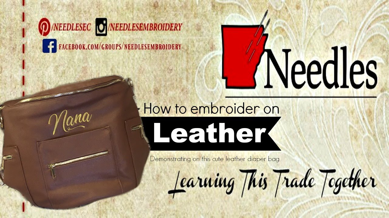 How to embroider on Leather | Needles Embroidery | - YouTube