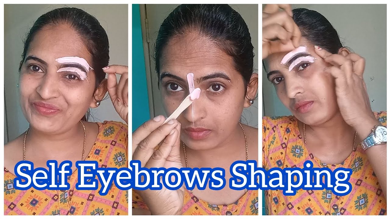 Self Eyebrows shaping at home 🏡 | Eyebrows shaping from Beans Wax | How ...
