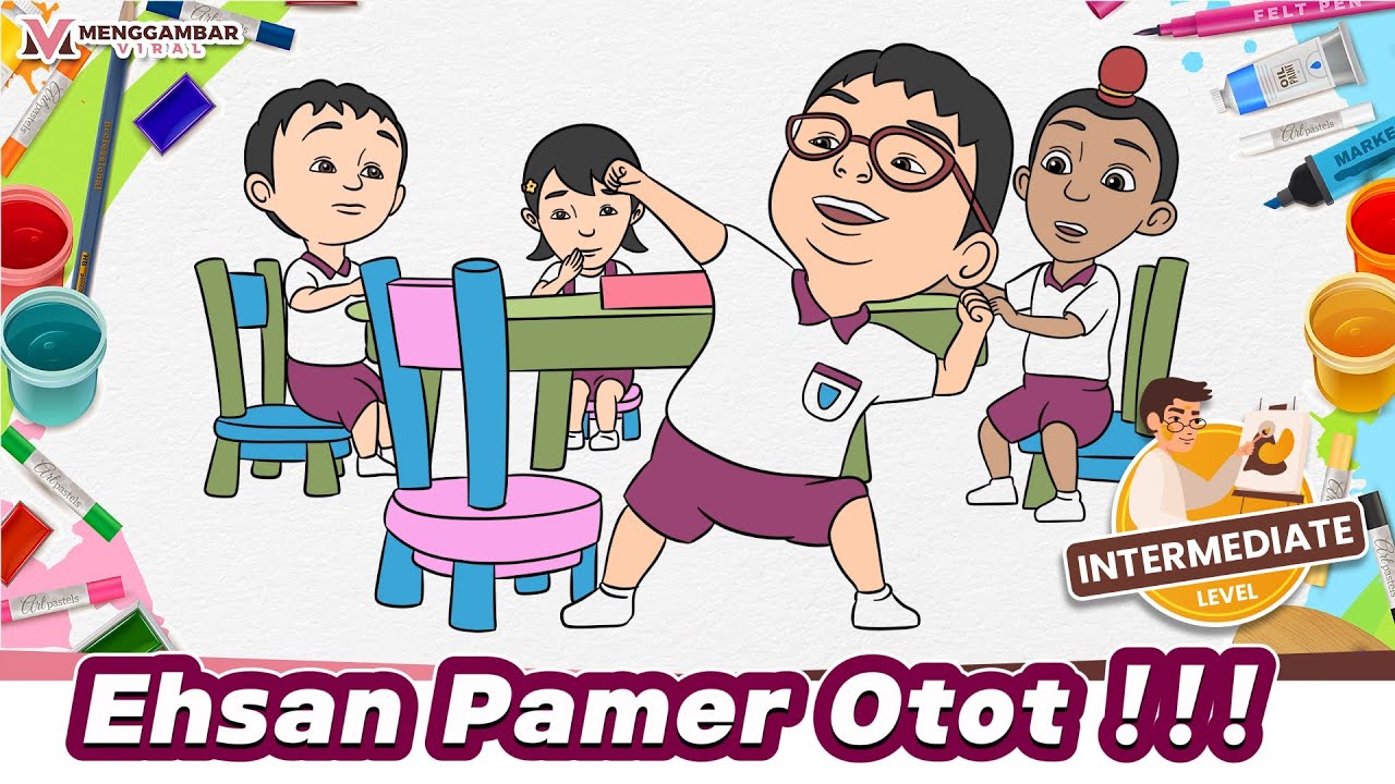 Ehsan Pamer Otot di Depan Susanti | Jarjit Cemburu | menggambar dan ...