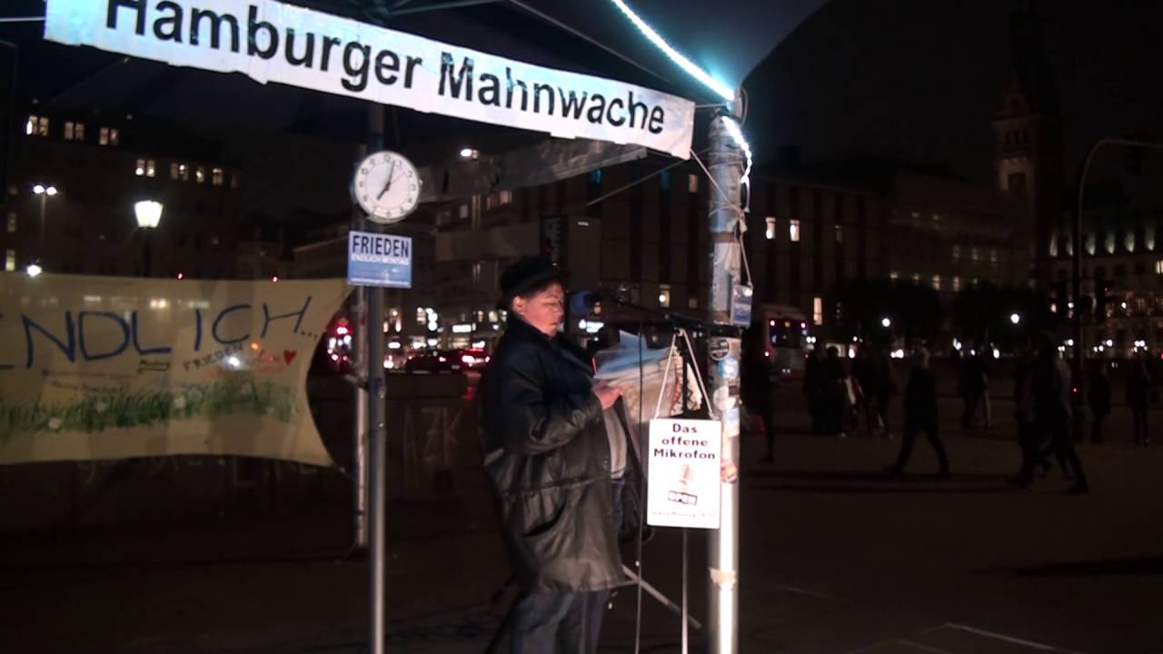 121. Hamburger Mahnwache-06 | Lilli zitiert Franz Konz - YouTube