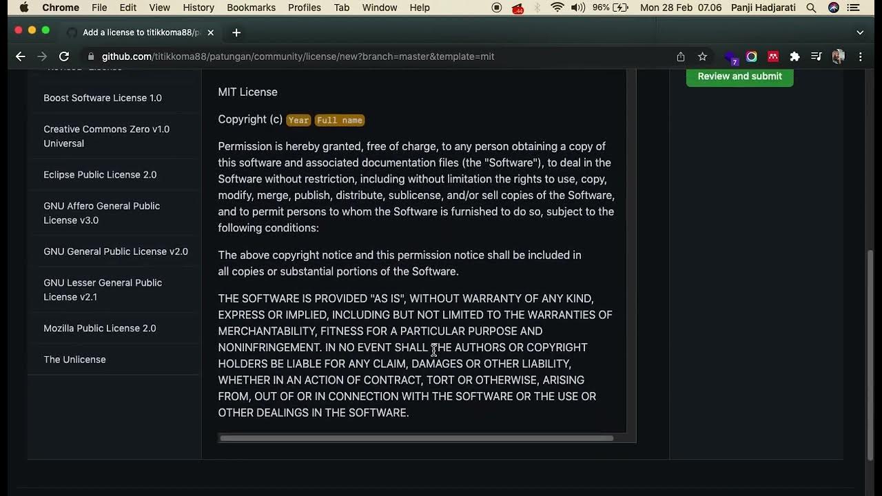 How to add MIT License on github - YouTube