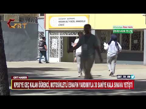 KPSS'ye geç kalan öğrenci, motosikletli esnafın yardımıyla 30 saniye kala sınava yetişti