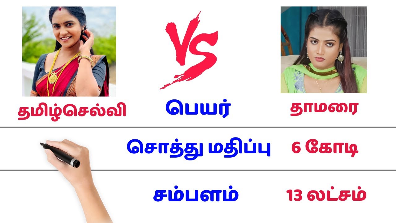 தமிழ் செல்வி 🆚 தாமரை 😎 serial actress tamilselvi vs thamarai comparison ...