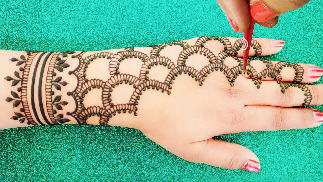 Stylish Mehndi Design with Half Circles | New Mehandi Design | Backhand ...
