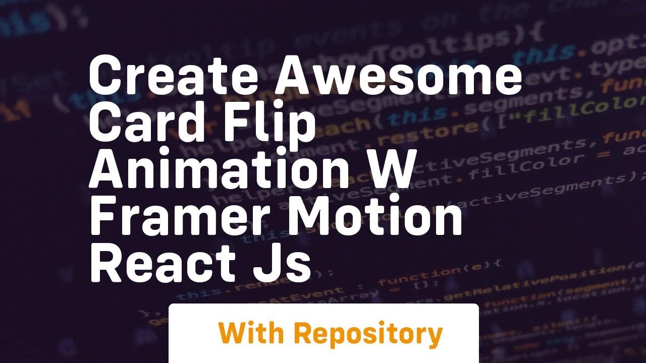 create awesome card flip animation w framer motion react js - YouTube